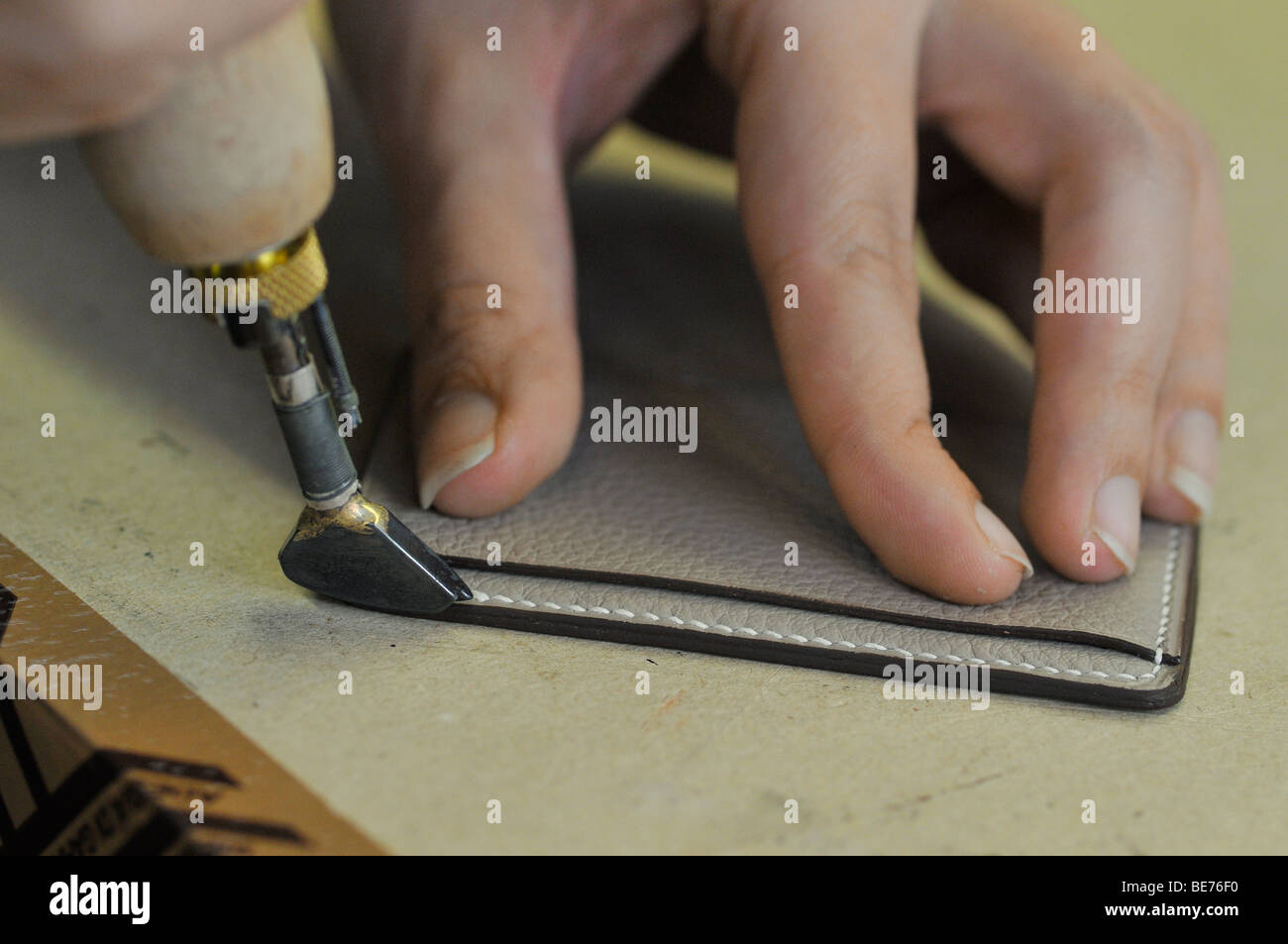 Luxury leather handicraft Stock Photo - Alamy