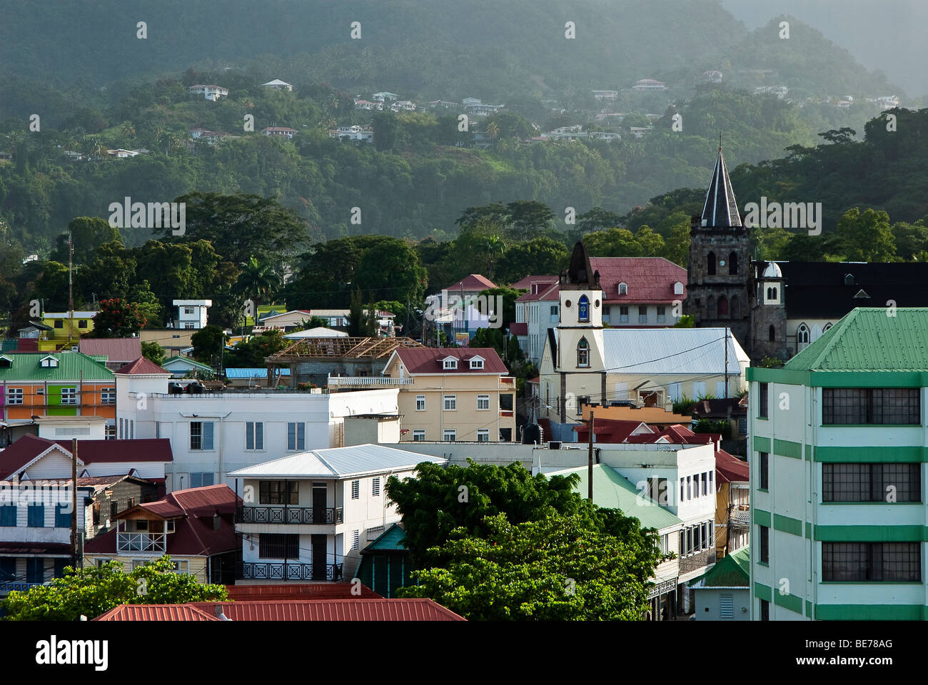 A view across Roseau, Dominica, Caribbean Stock Photo - Alamy