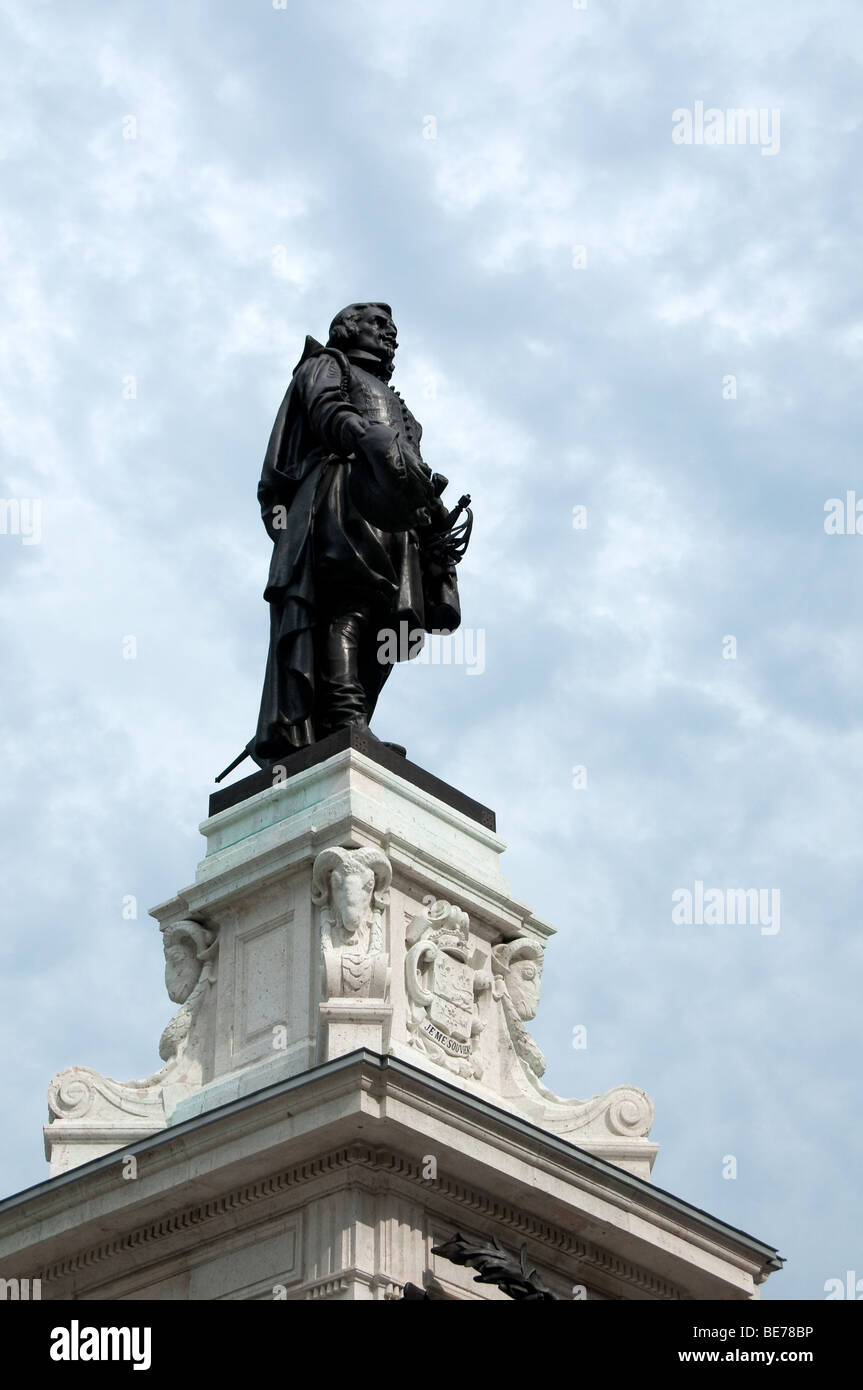 Samuel de Champlain monument, the founder of Quebec city. Canada Stock ...