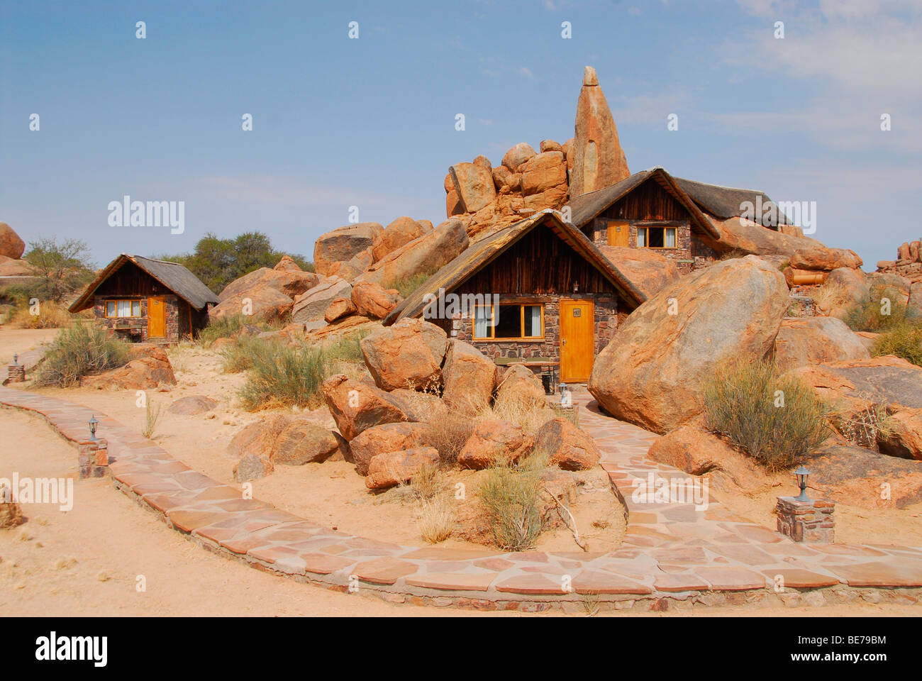 Thatched Chalets of Canyon Lodge, Fish River Canyon, Namibia, Africa ...