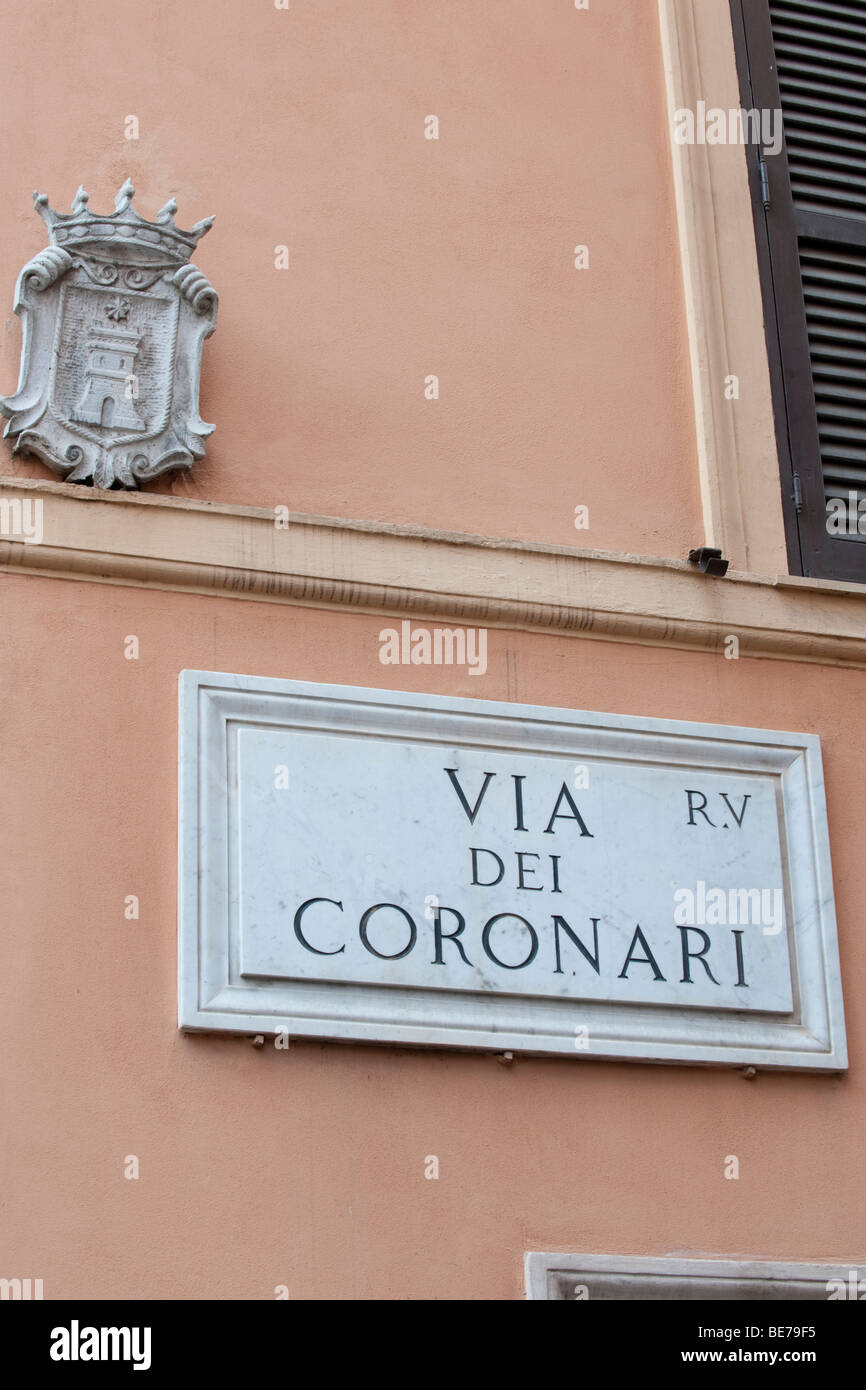 Roman street sign hi-res stock photography and images - Alamy