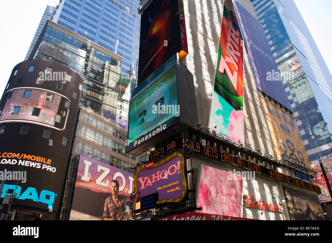 One Times Square in New York covered with advertisements for and the ...