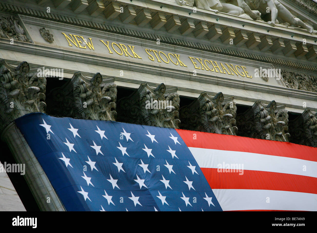 Nyse wall street star banner flag hi-res stock photography and images ...