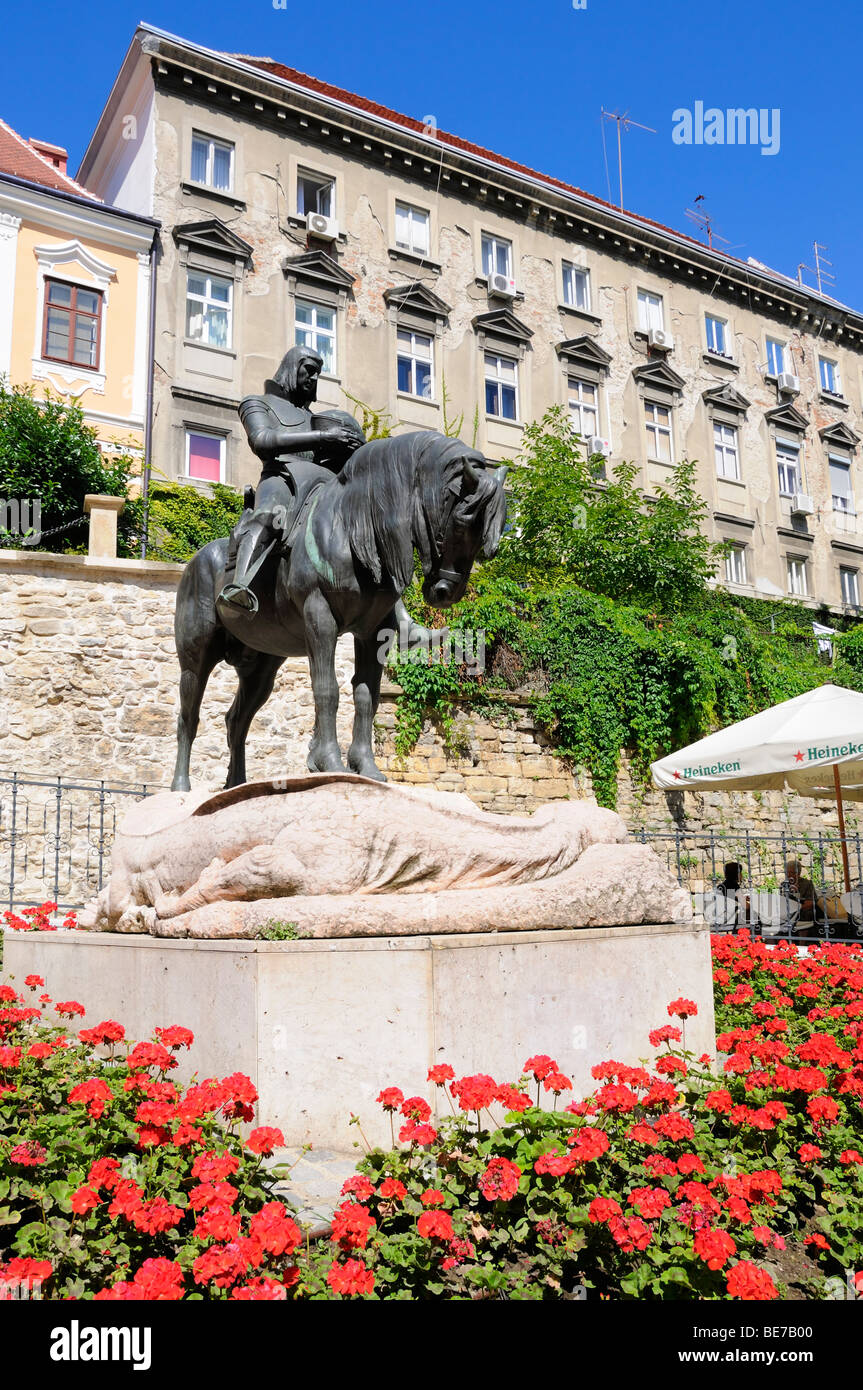 Zagreb, Croatia. Statue of St George and the Dragon (1906 by sculptors ...