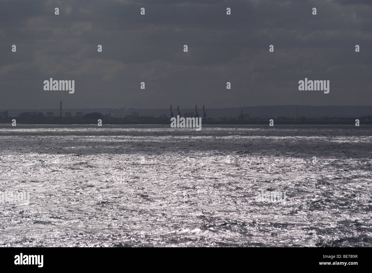Dunkerque from the English Channel, storm skies Stock Photo - Alamy