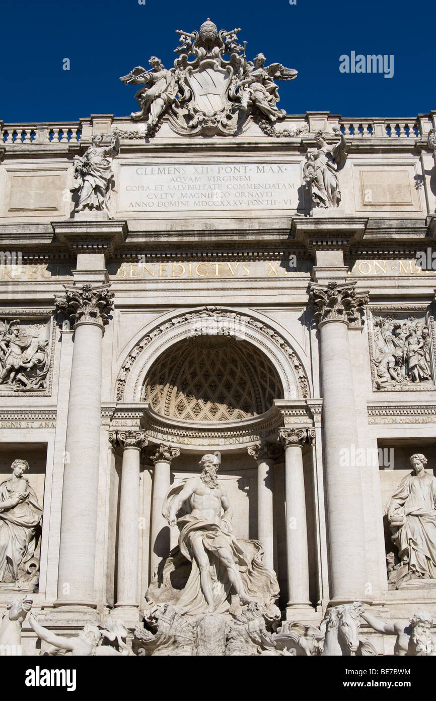 Oceanus statue at the Trevi fountain rome italy Stock Photo - Alamy