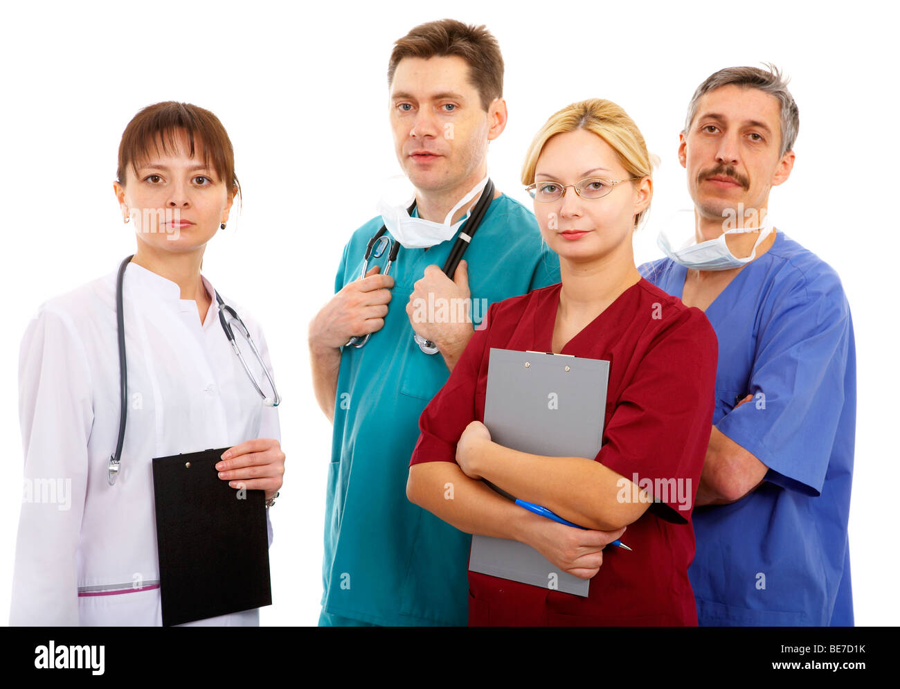 medical team of two men and two women Stock Photo - Alamy