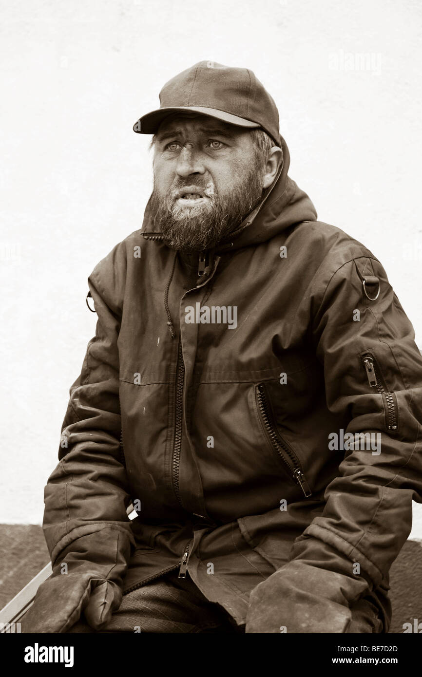 Homeless man on a city street Stock Photo - Alamy