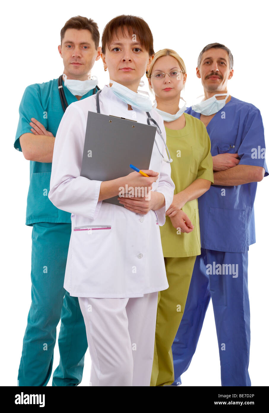 medical team of two men and two women Stock Photo - Alamy