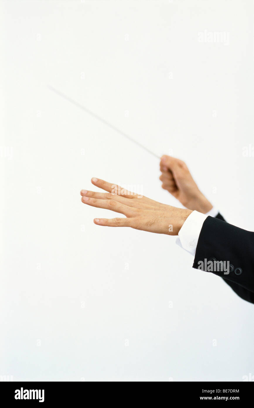 Conductor's hands with conductor's baton Stock Photo - Alamy