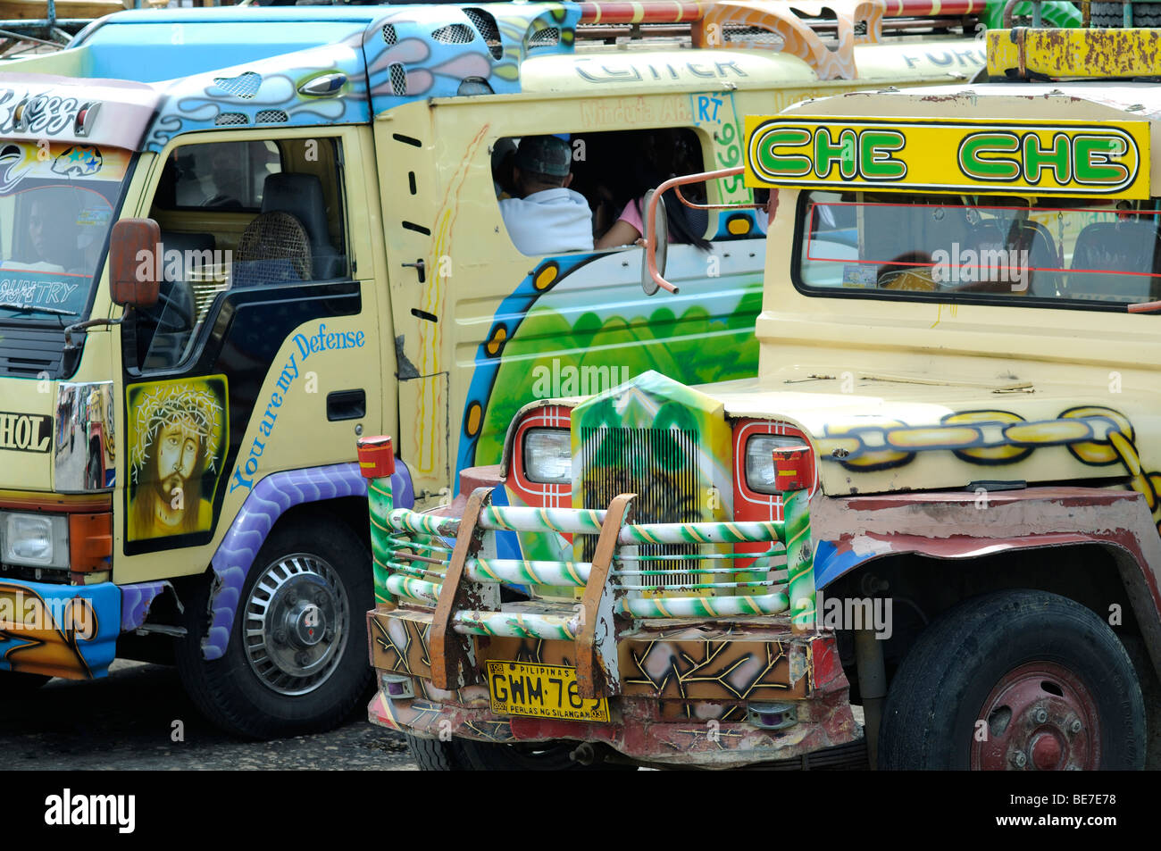 jeepneys at bus station tagbilaran bohol philippines Stock Photo - Alamy
