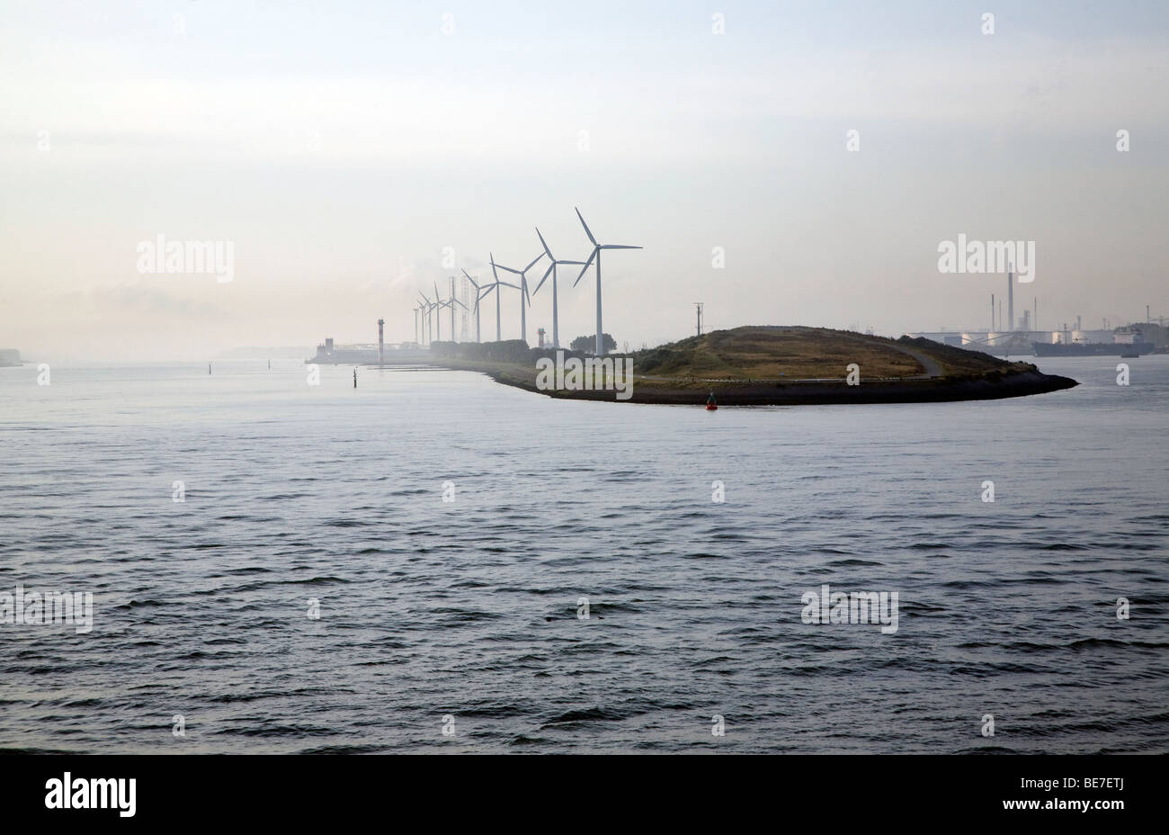 Wind turbines, Port of Rotterdam, Holland Stock Photo - Alamy