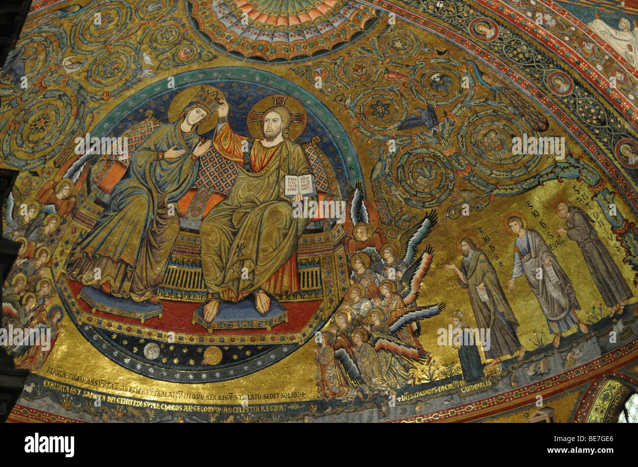 Mural behind the altar of the Basilica di Santa Maria Maggiore ...