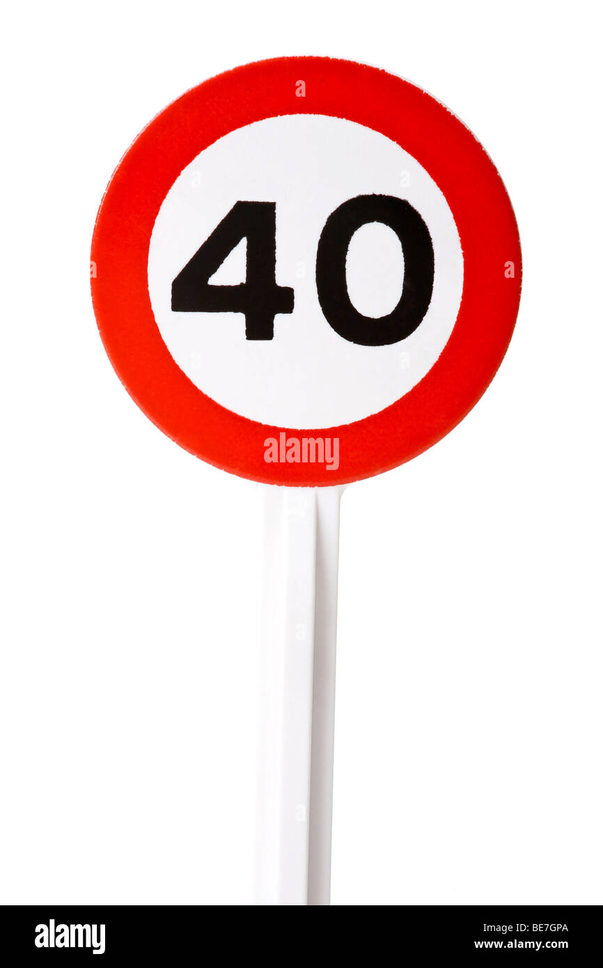 Road sign, speed limit 40 Stock Photo - Alamy