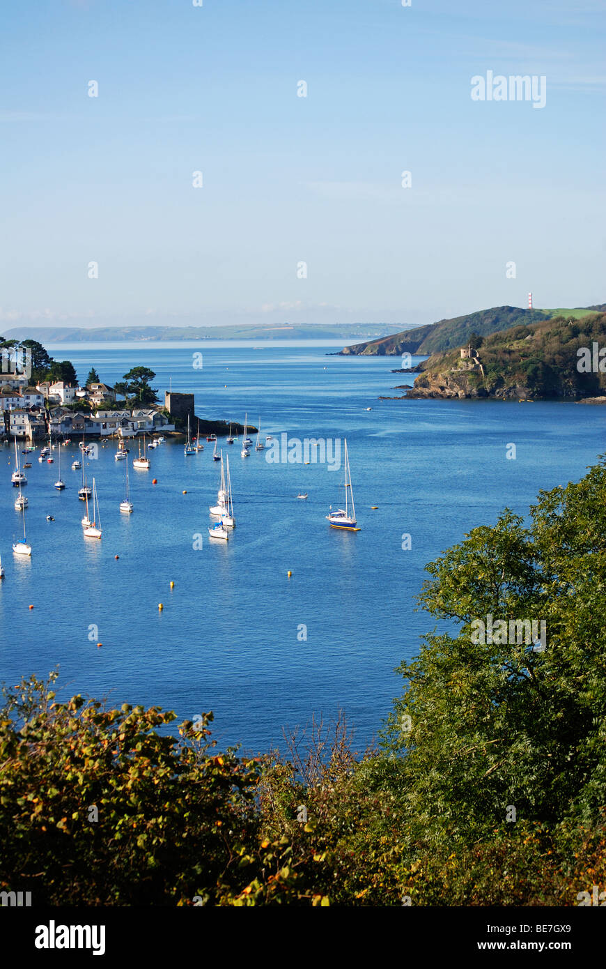 the mouth of the fowey estuary in cornwall uk Stock Photo - Alamy