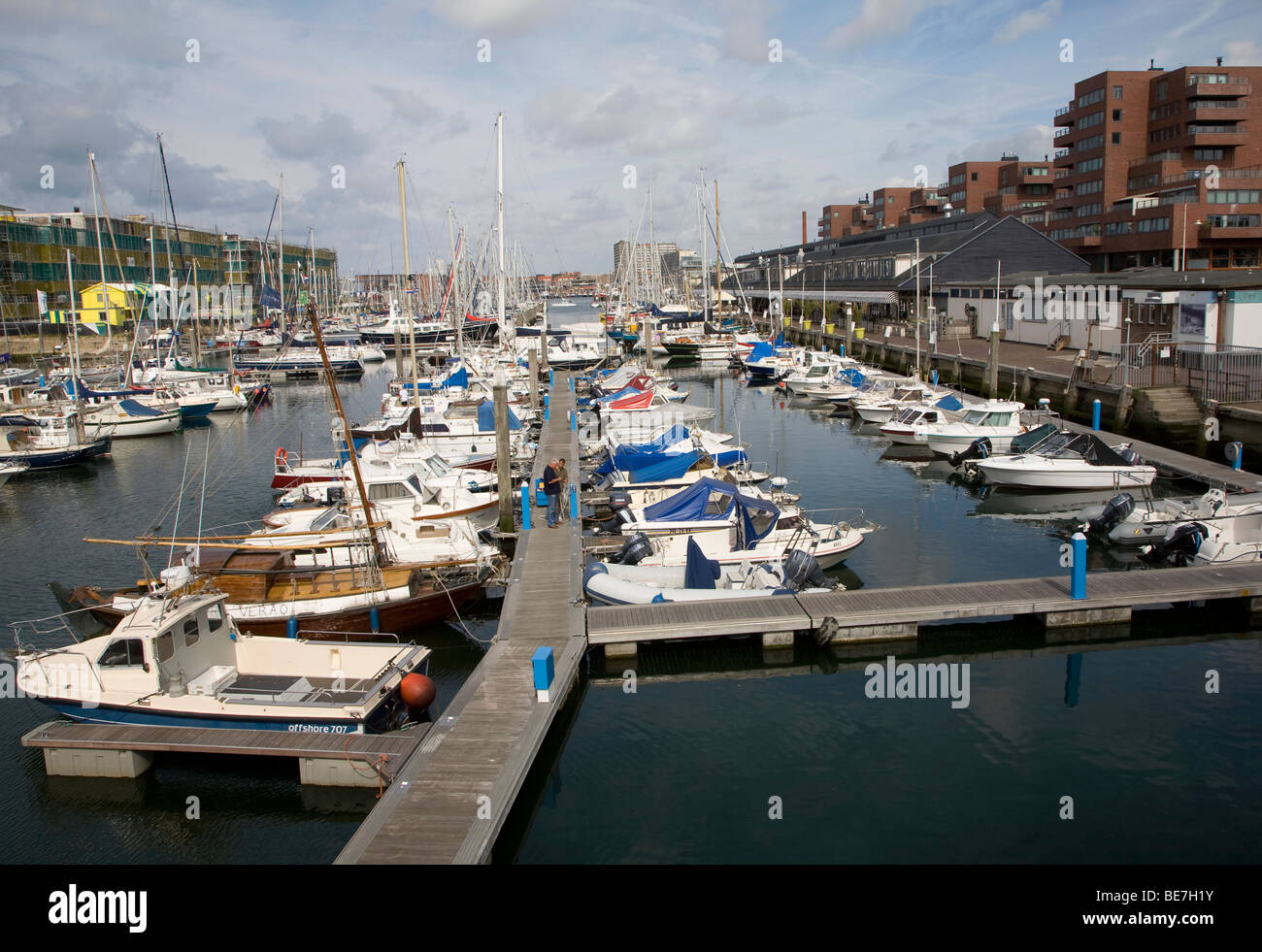 Leisure boats Scheveningen harbour Holland Stock Photo - Alamy