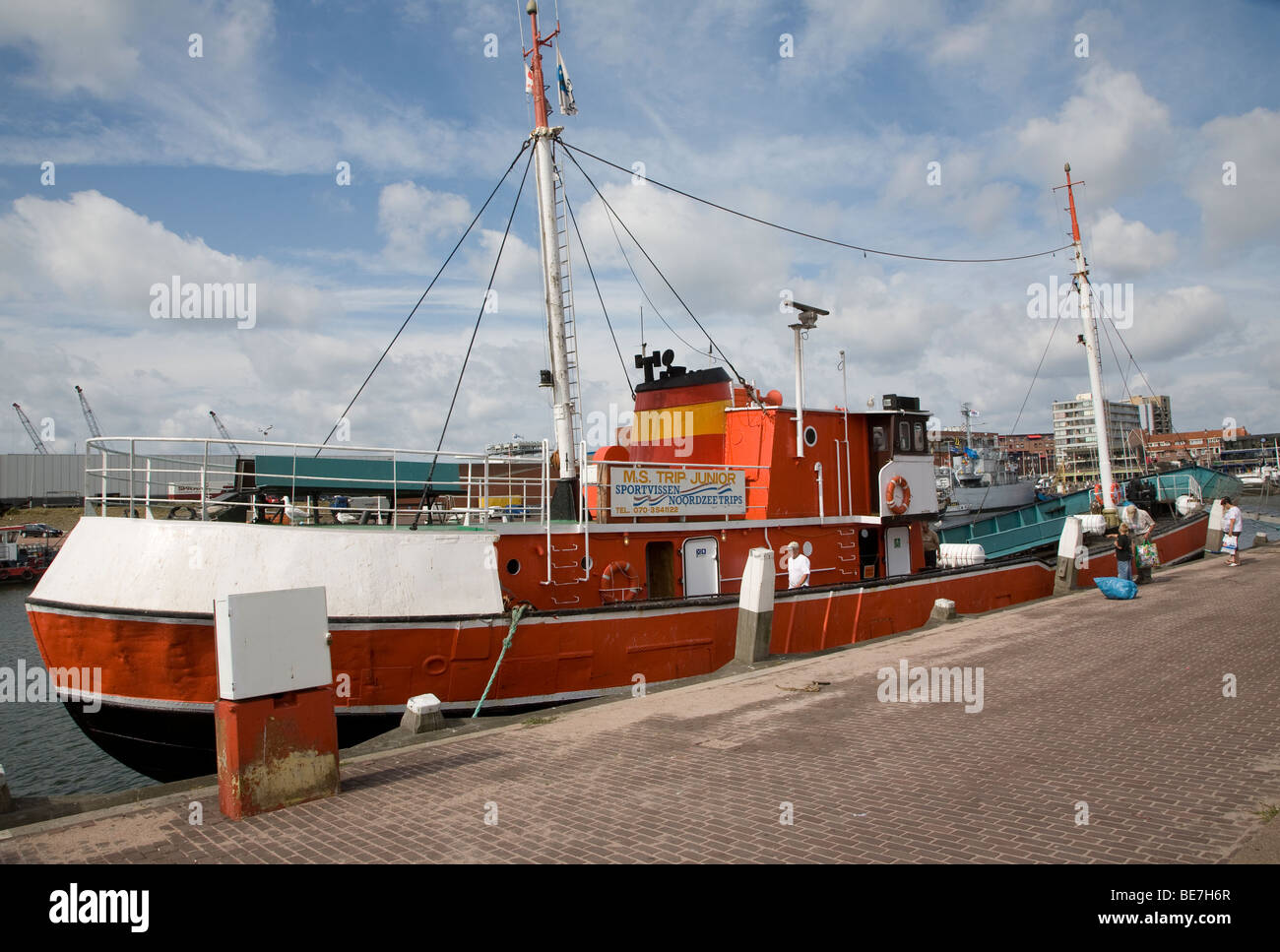 Fishing boats Scheveningen harbour Holland Stock Photo - Alamy
