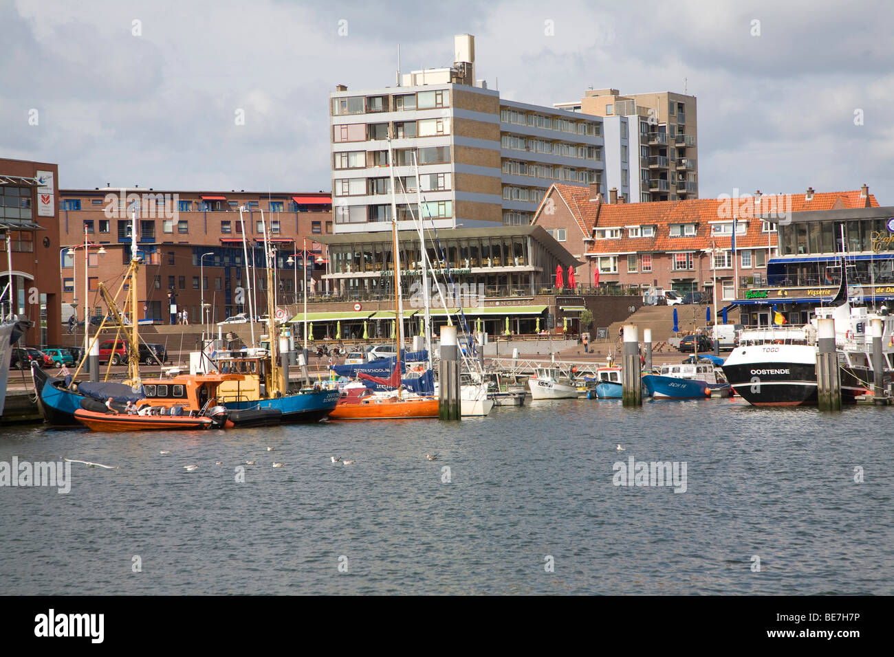 Fishing boats Scheveningen harbour Holland Stock Photo - Alamy
