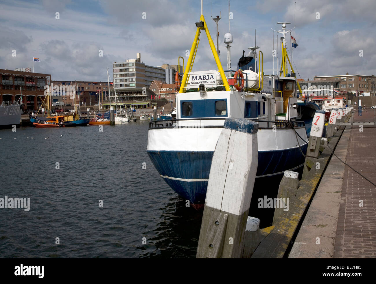 Fishing boats Scheveningen harbour Holland Stock Photo - Alamy