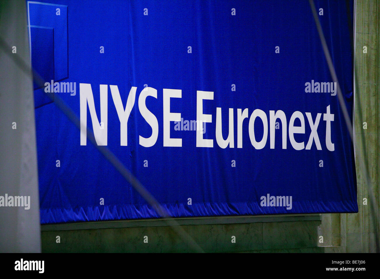 New York Stock Exchange Euronext logo displayed in the New York Stock exchange place in New york ...