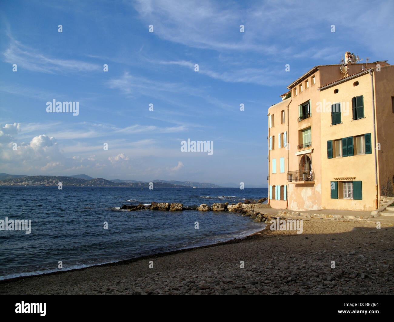 The beach at Saint-Tropez in the Var region of southern France, also ...