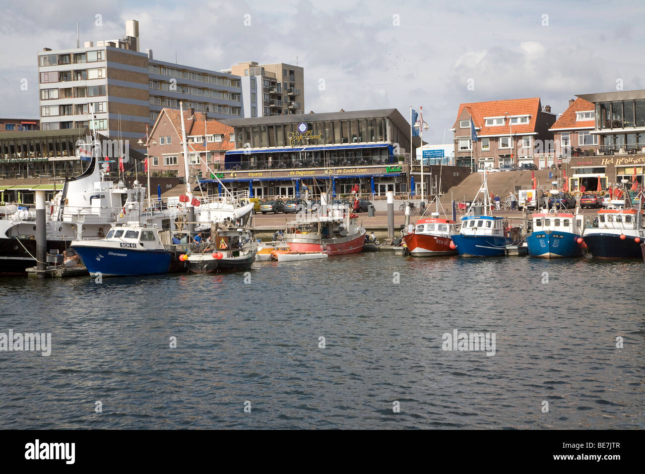 Fishing boats Scheveningen harbour Holland Stock Photo - Alamy