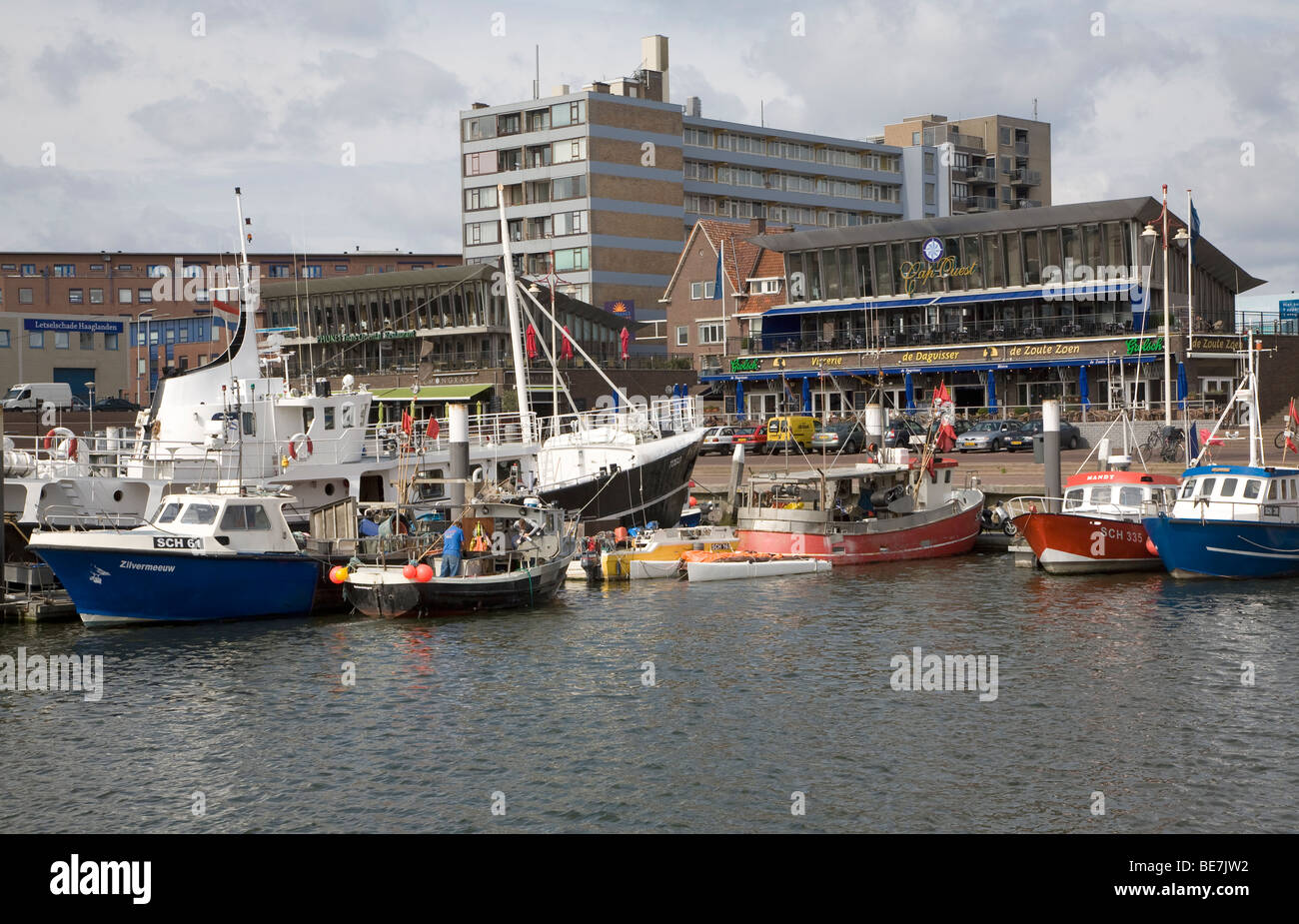 Fishing boats Scheveningen harbour Holland Stock Photo - Alamy