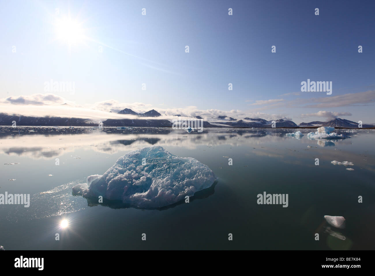 Floating glacial ice in Kongsfjorden, Svalbard Stock Photo - Alamy