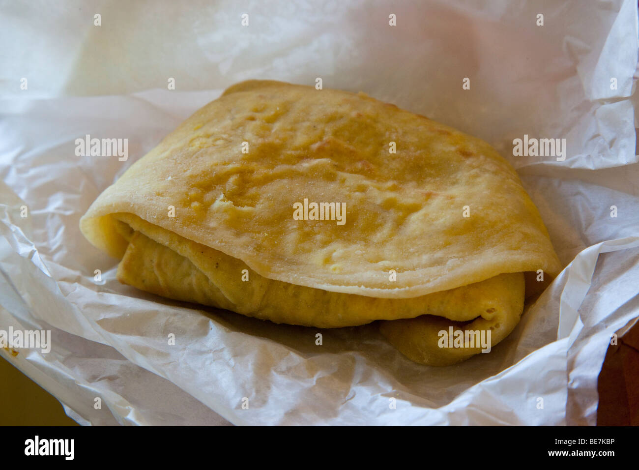 Chicken roti at Hott Shoppe in Port of Spain Trinidad Stock Photo - Alamy