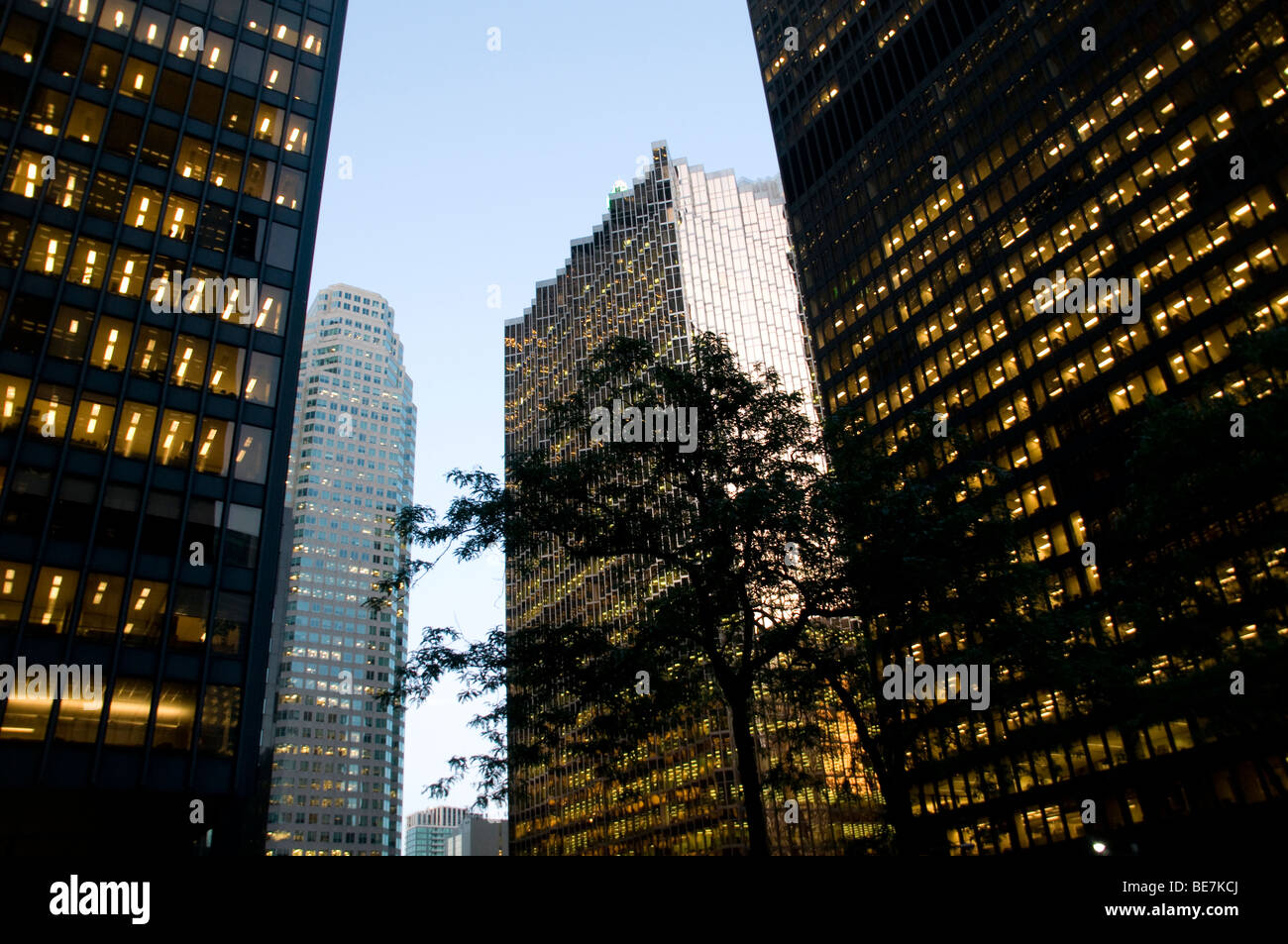 Downtown skyscrapers seen from the Toronto Dominion Centre TD towers in ...