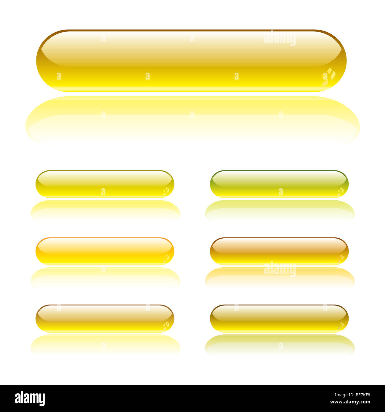 seven gel filled lozenge buttons with light reflection Stock Photo - Alamy