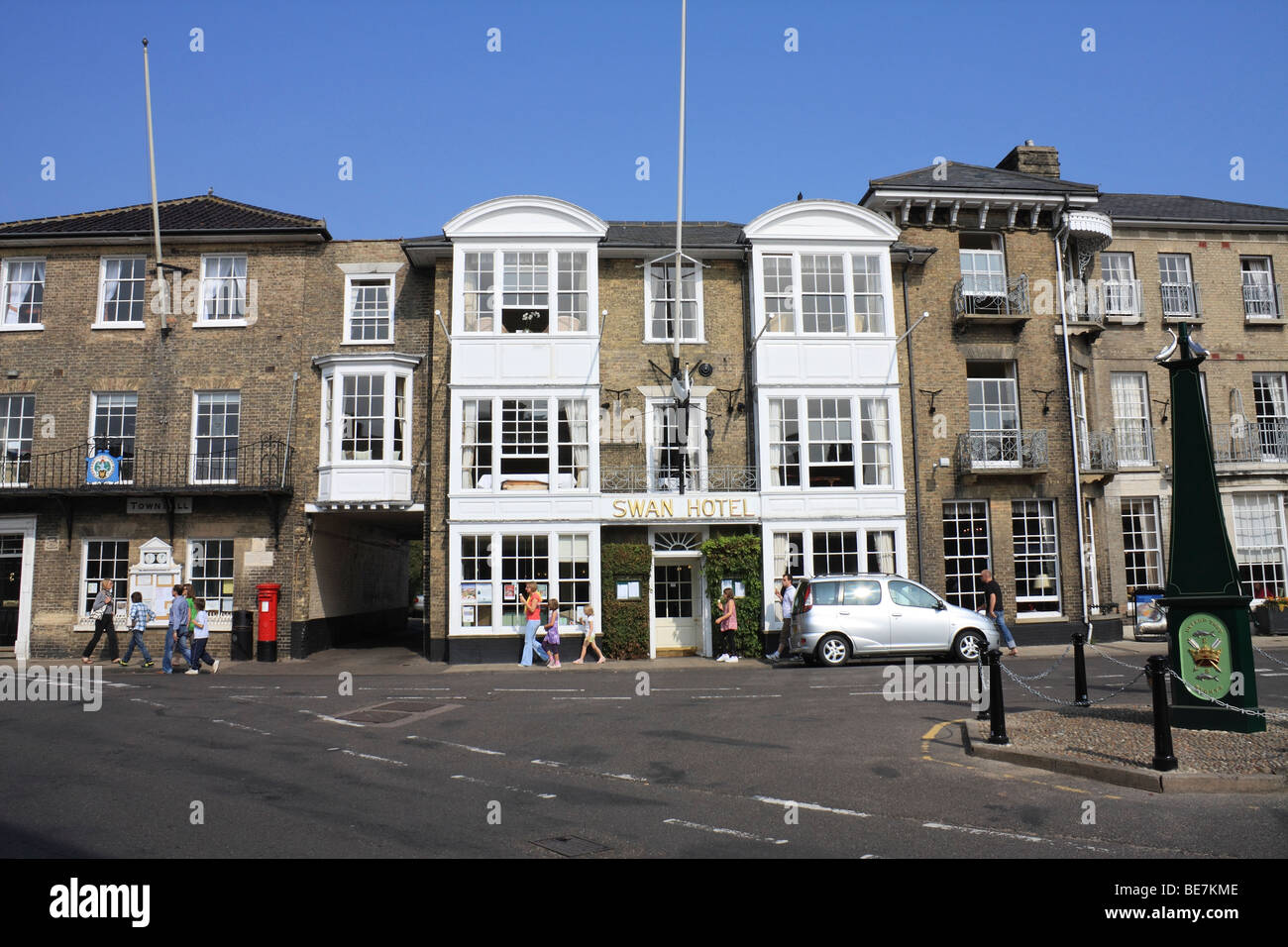 The Swan Hotel and restaurant, and Town Hall in the Market Place ...