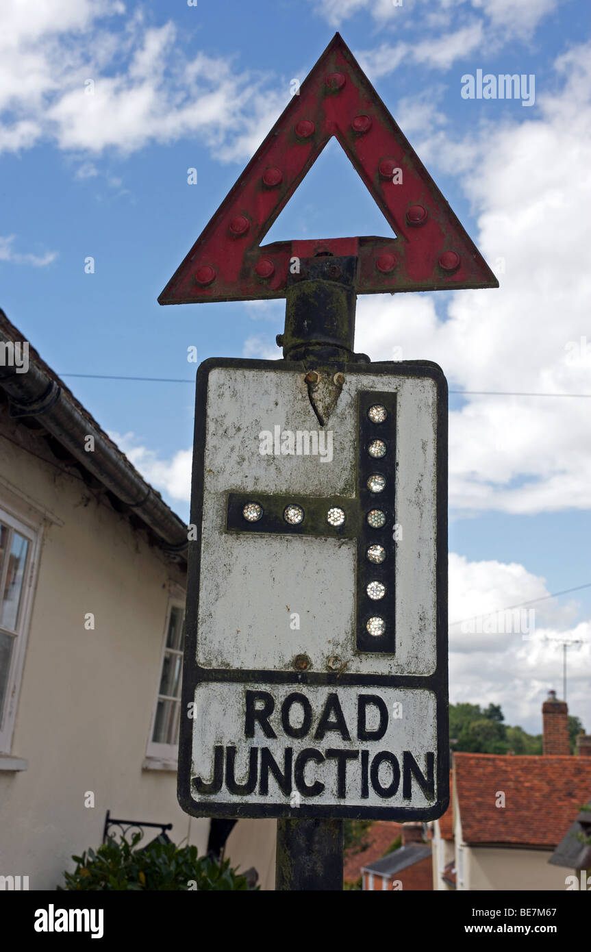 Old fashioned road sign, Kersey, Suffolk, UK Stock Photo - Alamy