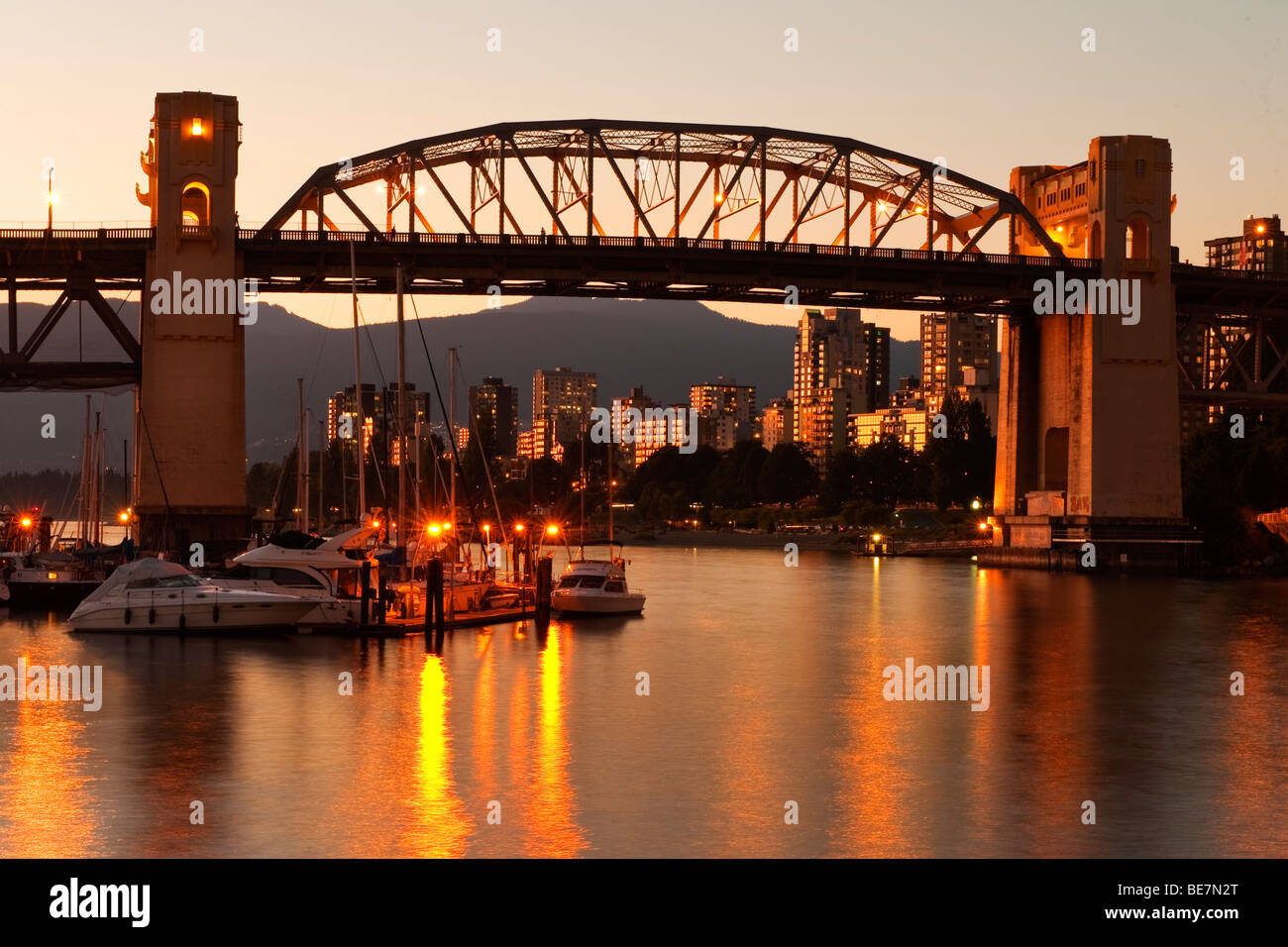 Evening View of Burrard Bridge and False Creek from Granville Island ...