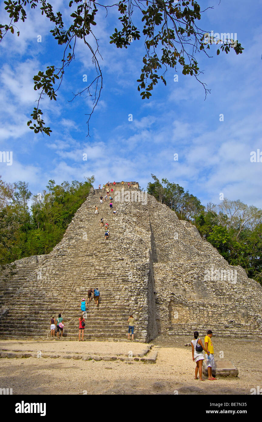 Nohoch Mul Pyramid. Mayan ruins of Coba, Caribe. Quintana Roo state ...