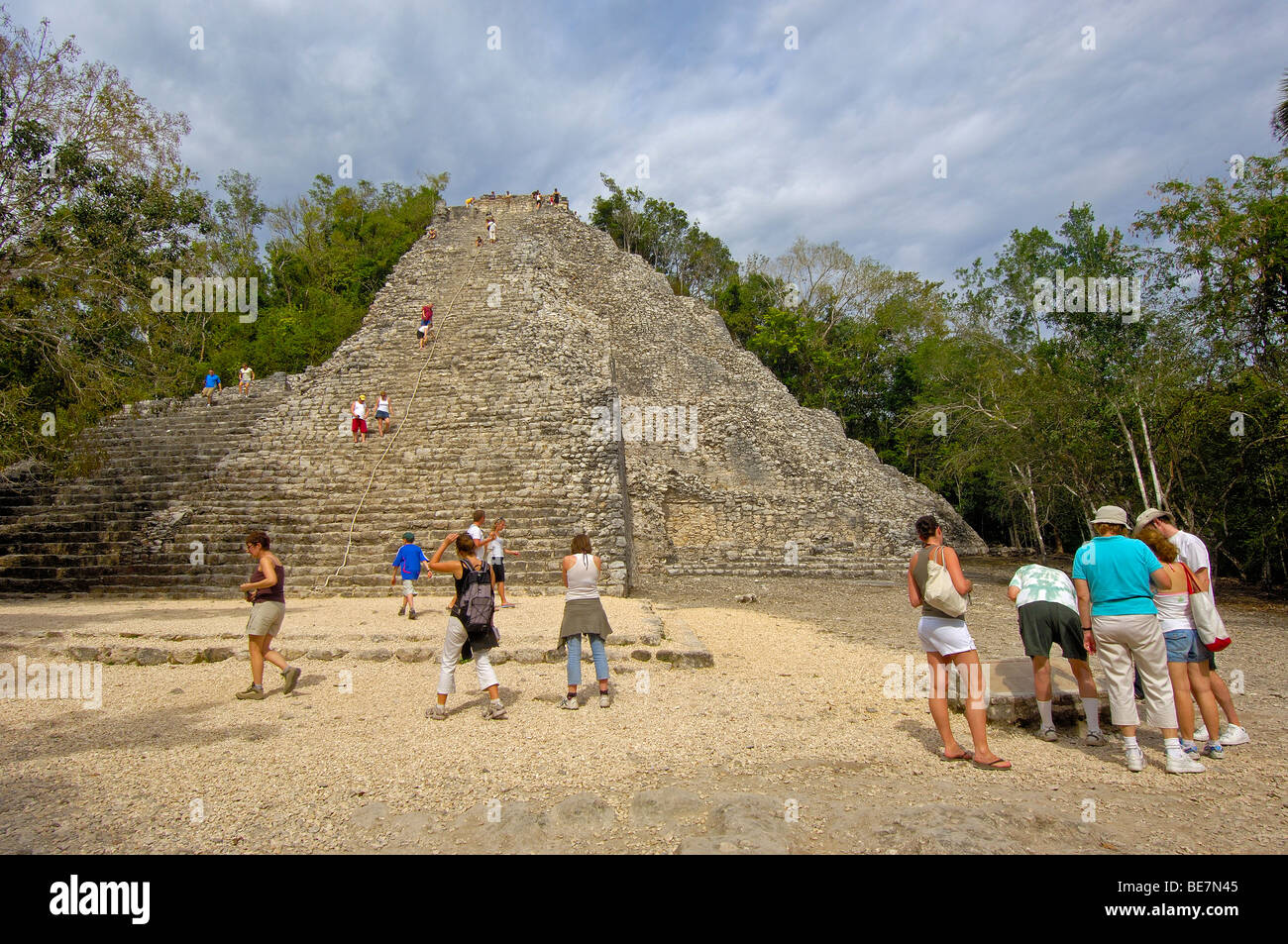 Nohoch Mul Pyramid. Mayan ruins of Coba, Caribe. Quintana Roo state ...
