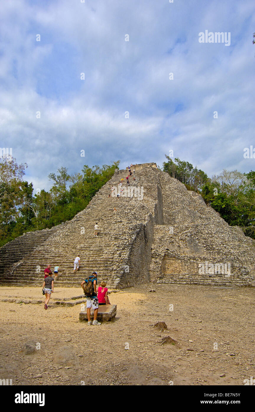 Nohoch Mul Pyramid. Mayan ruins of Coba, Caribe. Quintana Roo state ...