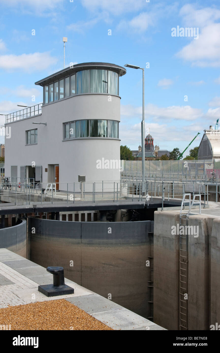 The three Mills Lock in London Stock Photo - Alamy