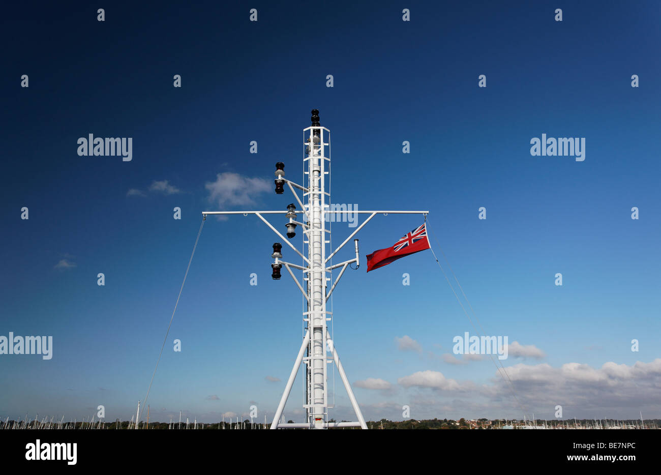 The flag mast of a Wightlink Isle of Wight ferry Stock Photo - Alamy