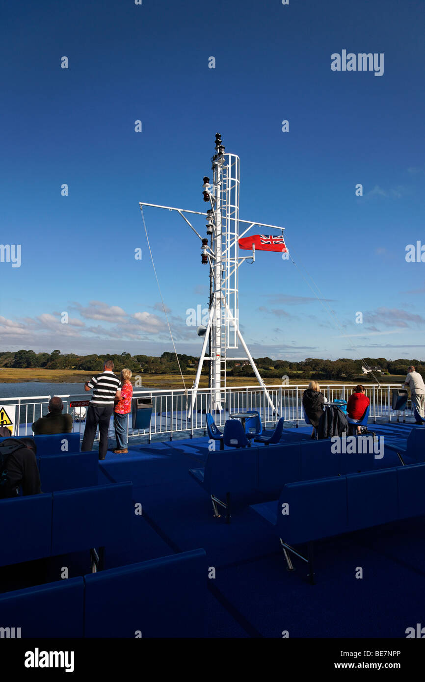 The flag mast of a Wightlink Isle of Wight ferry Stock Photo - Alamy