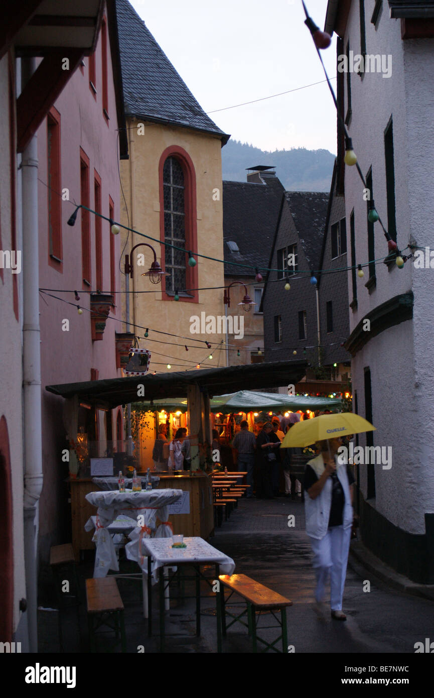 Street wine festival, strassen weinfest, Wolf, near Traben Trarbach ...