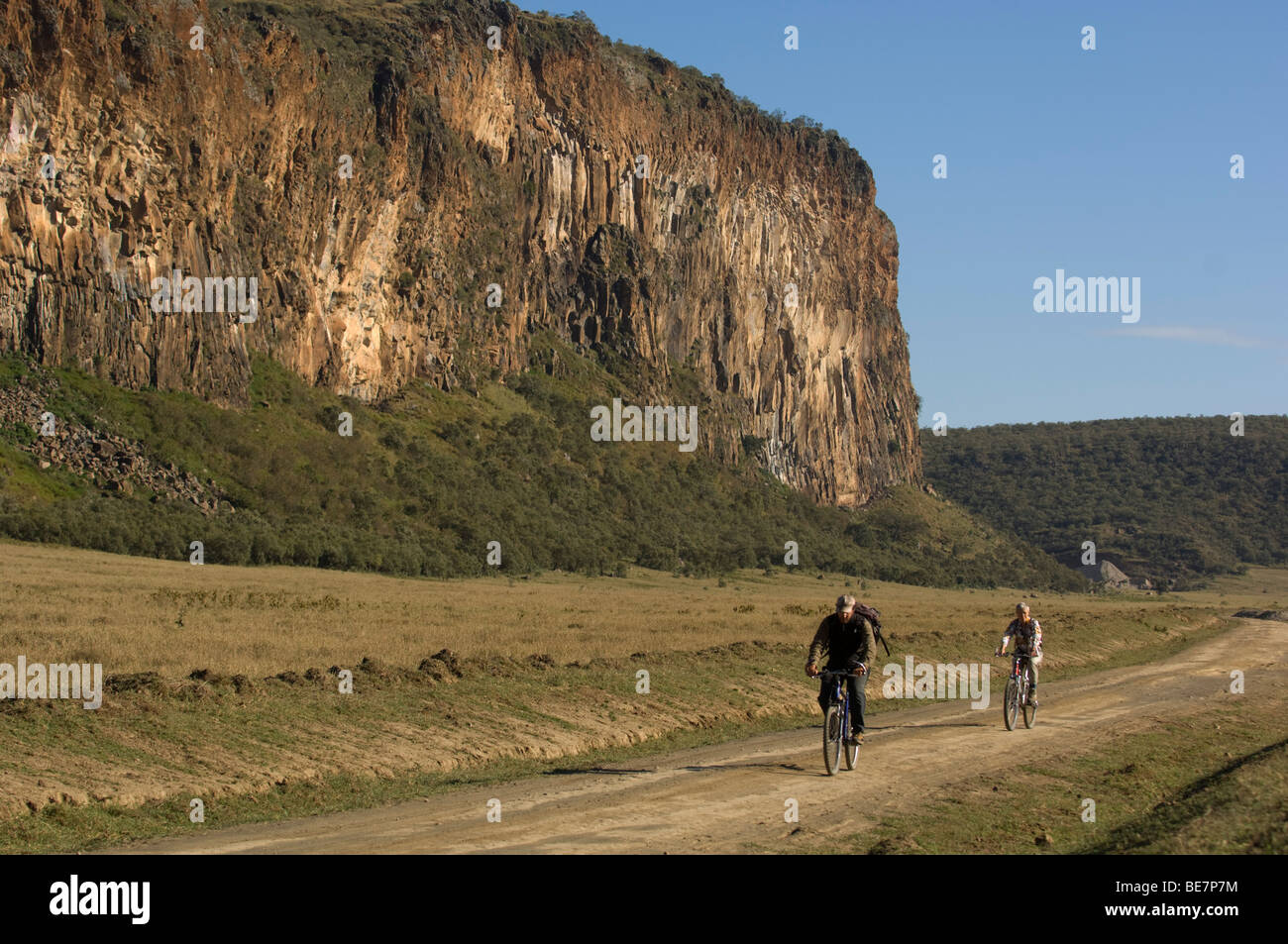 Cycling in Hell's gate National Park, Naivasha, Kenya Stock Photo - Alamy
