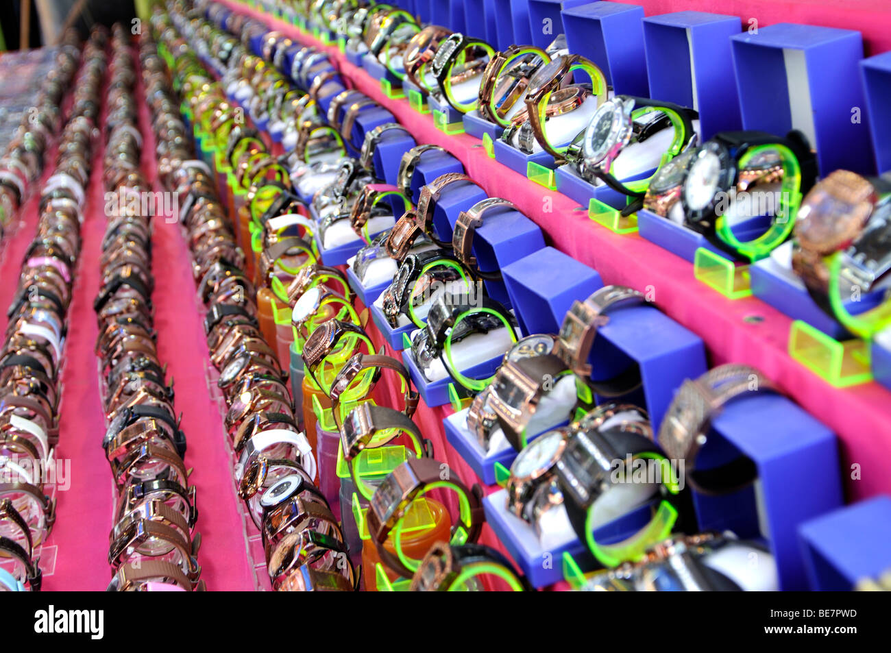watch stall street market jambi sumatra indonesia Stock Photo - Alamy