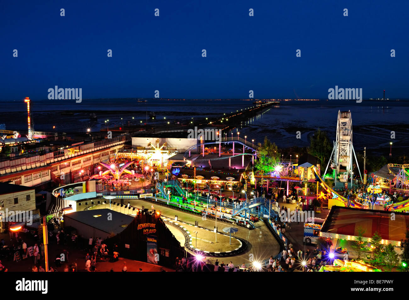 Adventure Island Southend On Sea Night Essex Stock Photos & Adventure ...