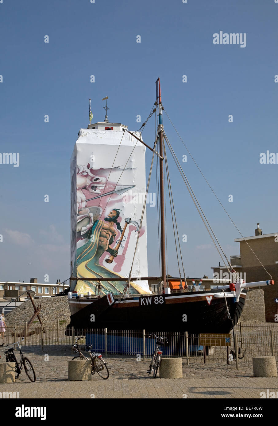 Boat sculpture Katwijk, Holland Stock Photo - Alamy