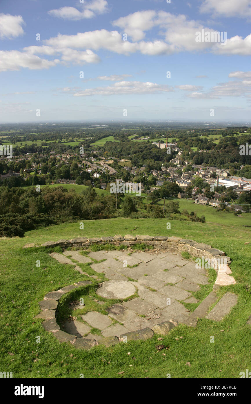 Town of Bollington, England. The town of Bollington with the Cheshire ...