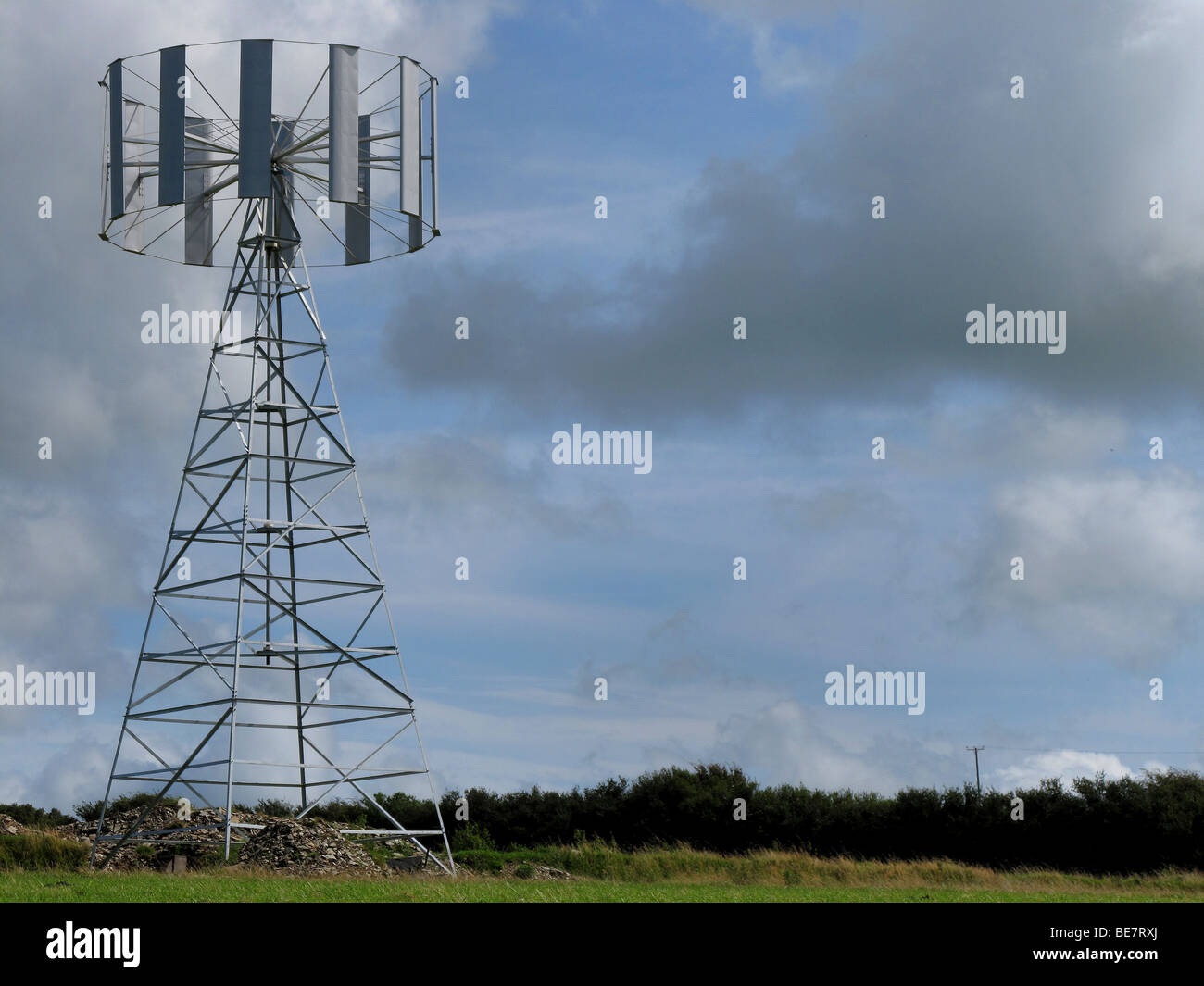 A Horizontal Wind Turbine utilising renewable wind energy Stock Photo ...