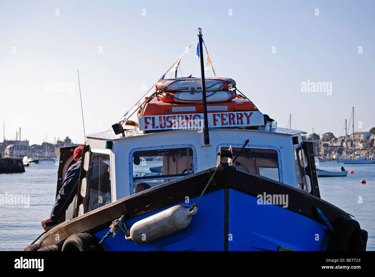 the flushing to falmouth ferry in falmouth bay,cornwall,uk Stock Photo ...