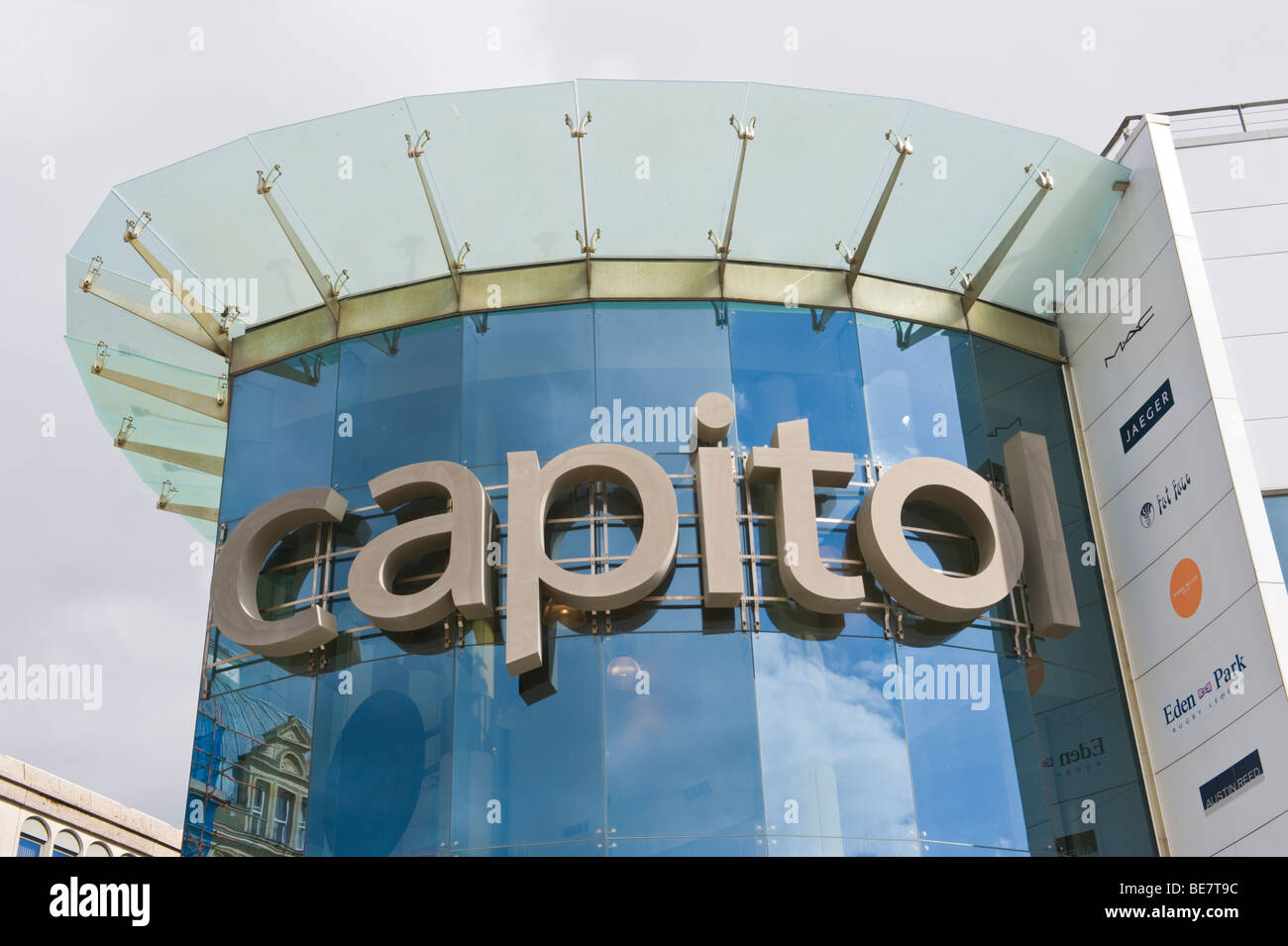 Exterior of Capitol shopping centre in city of Cardiff South Wales UK ...