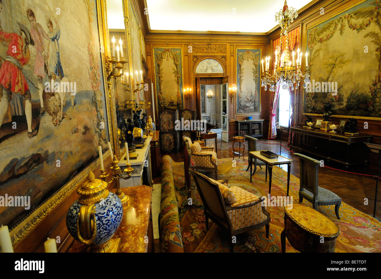 Interior of the museum Nissim de Camondo, a well-preserved 19th century ...